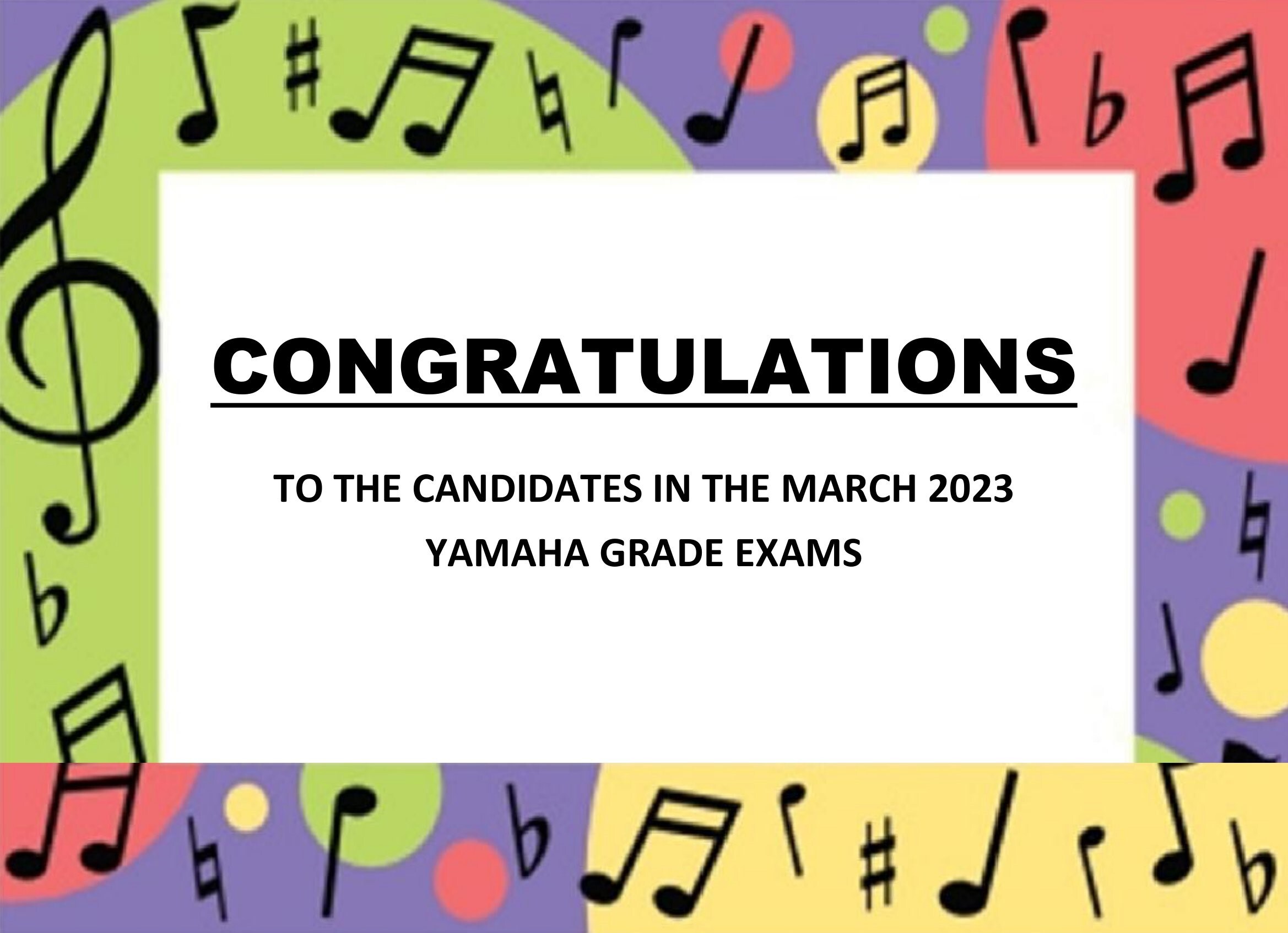 Yamaha Grade Exam Results (March 2023) - Yamaha - Singapore