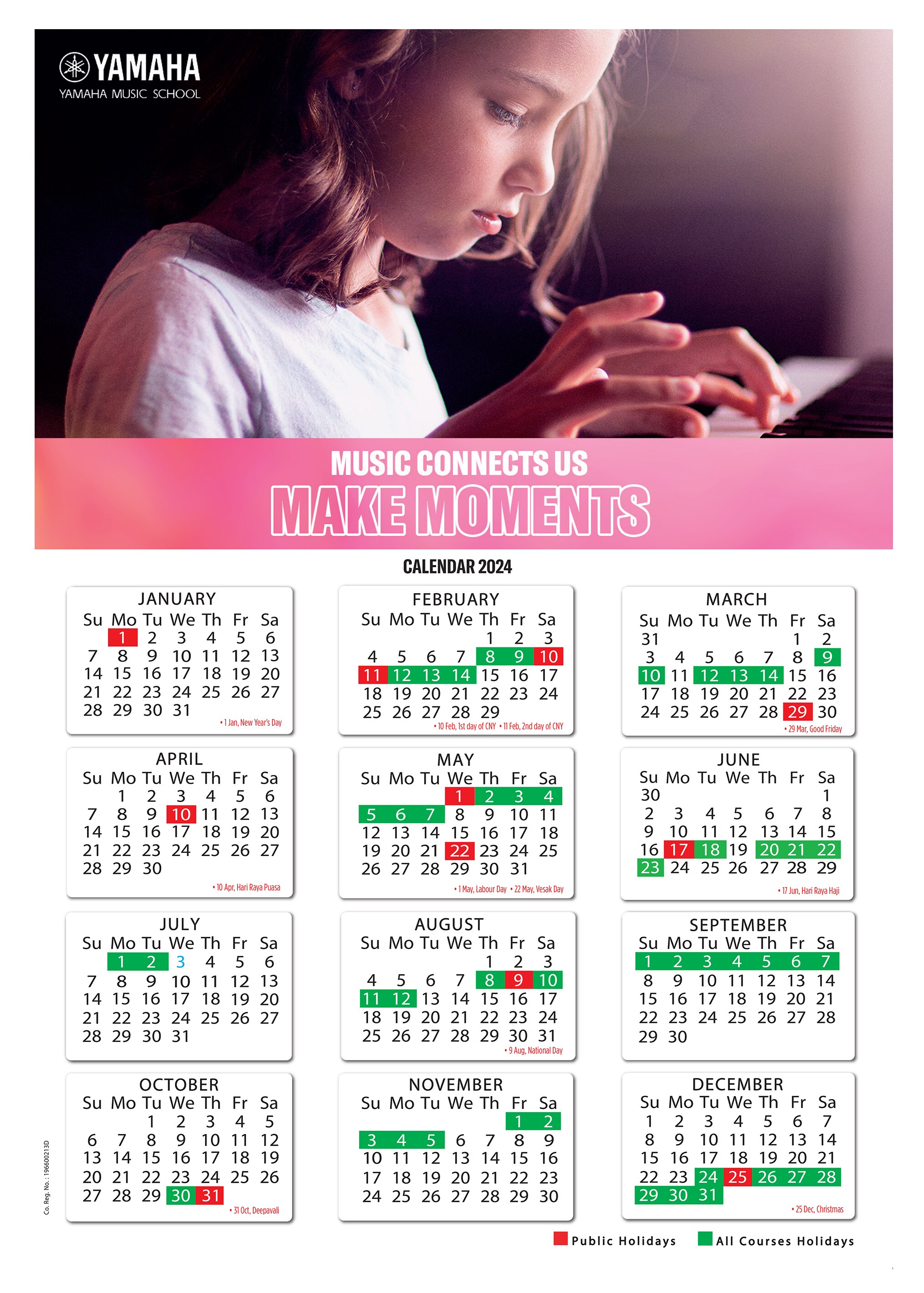 Yamaha Course Calendar 2024